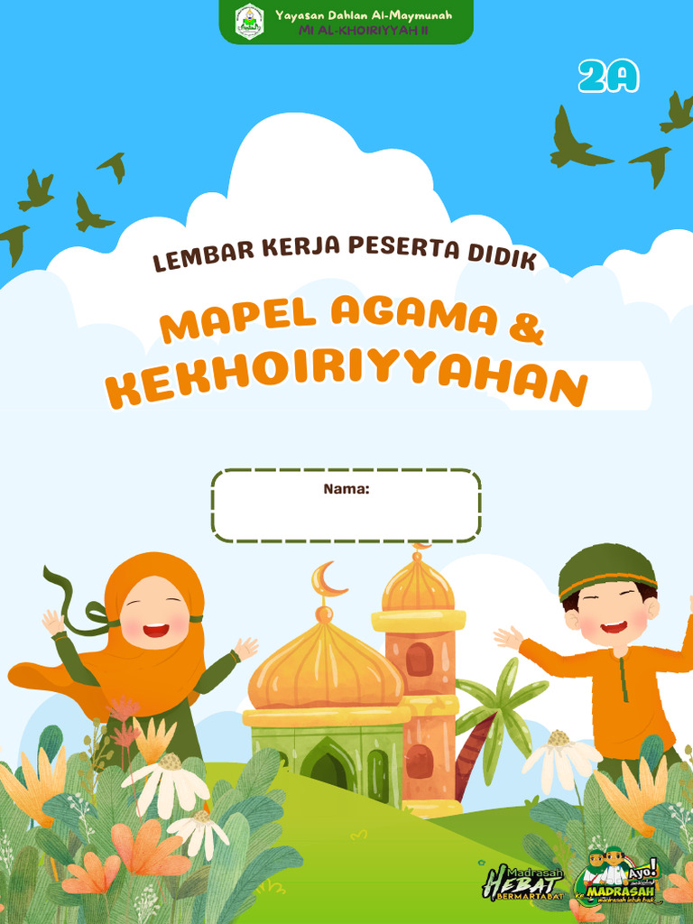 Sampul Buku Baca Tulis Al-Qur'an Simpel Kreatif Biru Dan Merah Muda | PDF