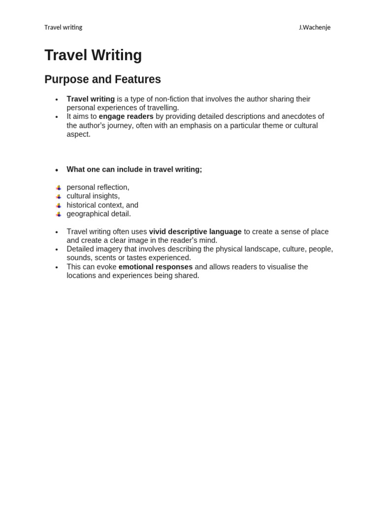 Travel Writing Insights | PDF