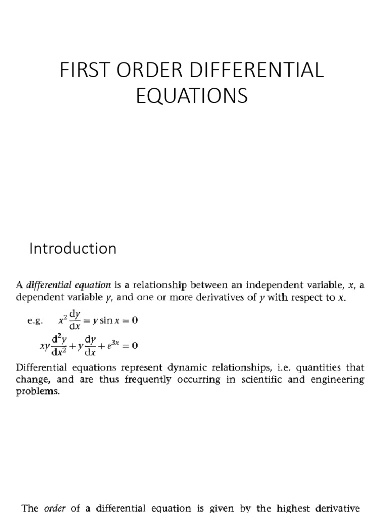 Lecture 4 First Order Differential Equations Pdf