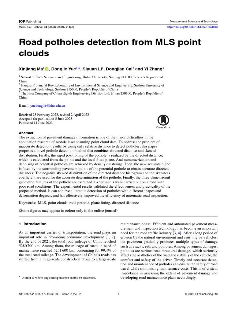 Road Pothole Detection | PDF | Road | Eigenvalues And Eigenvectors Road Pothole Detection | PDF | Road | Eigenvalues And Eigenvectors