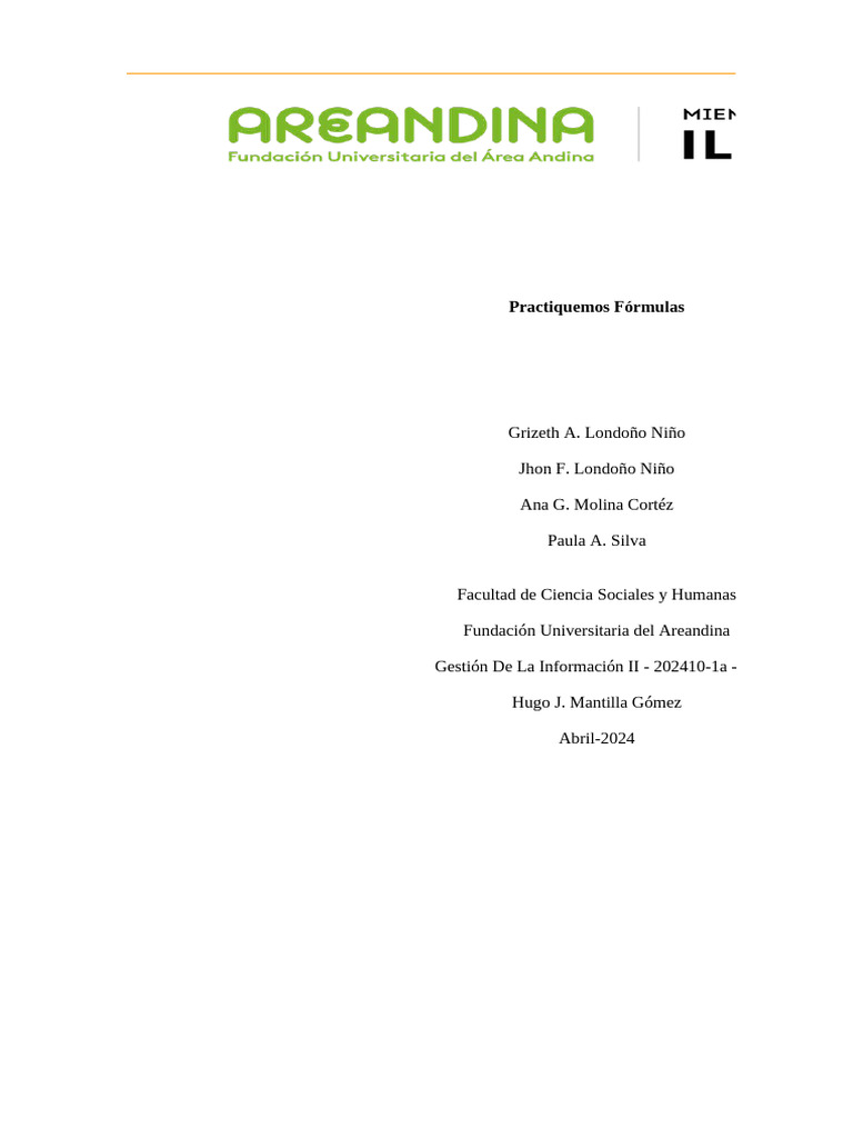Practiquemos Formulas | PDF