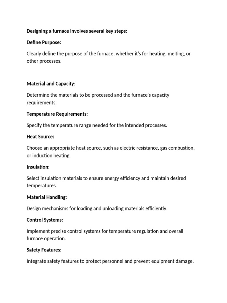 Designing A Furnace Involves Several Key Steps | PDF