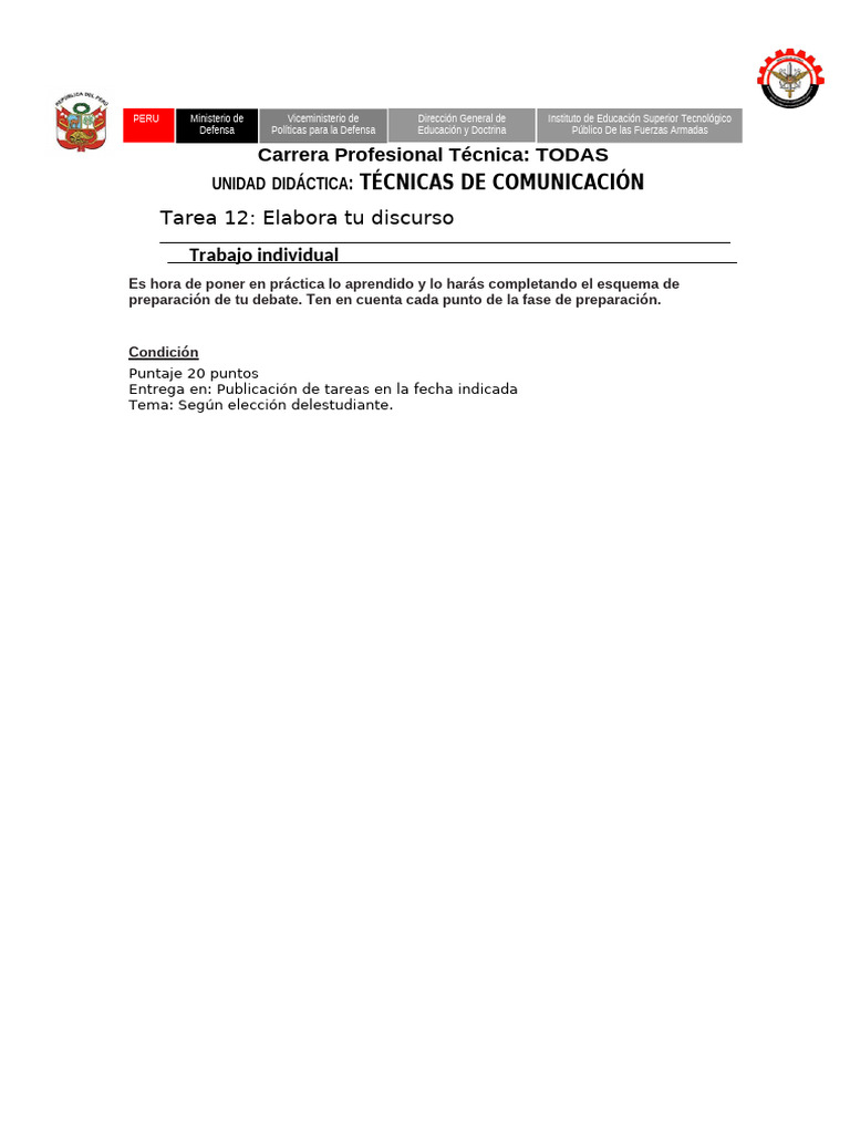 Tarea N°12 - Prepara Tu Discurso | PDF | Informática