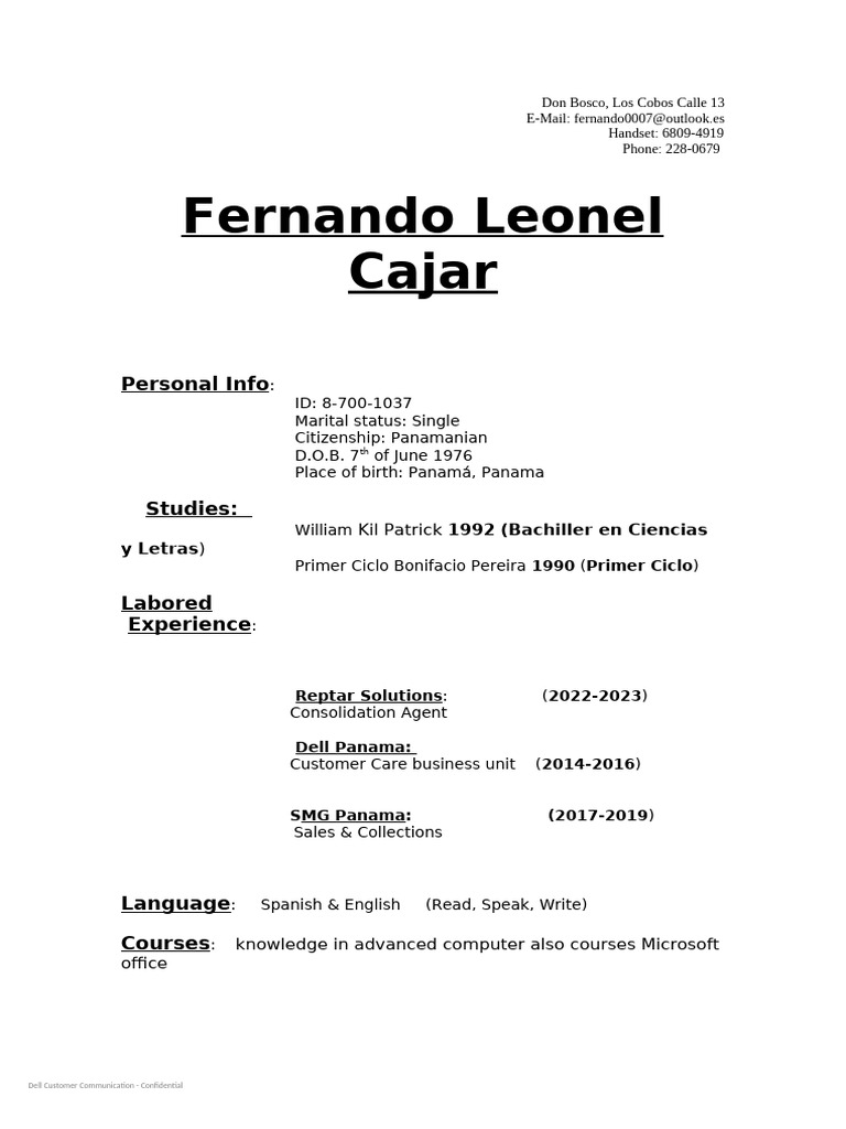 Currículum de Fernando Leonel | PDF | Human Communication | Learning