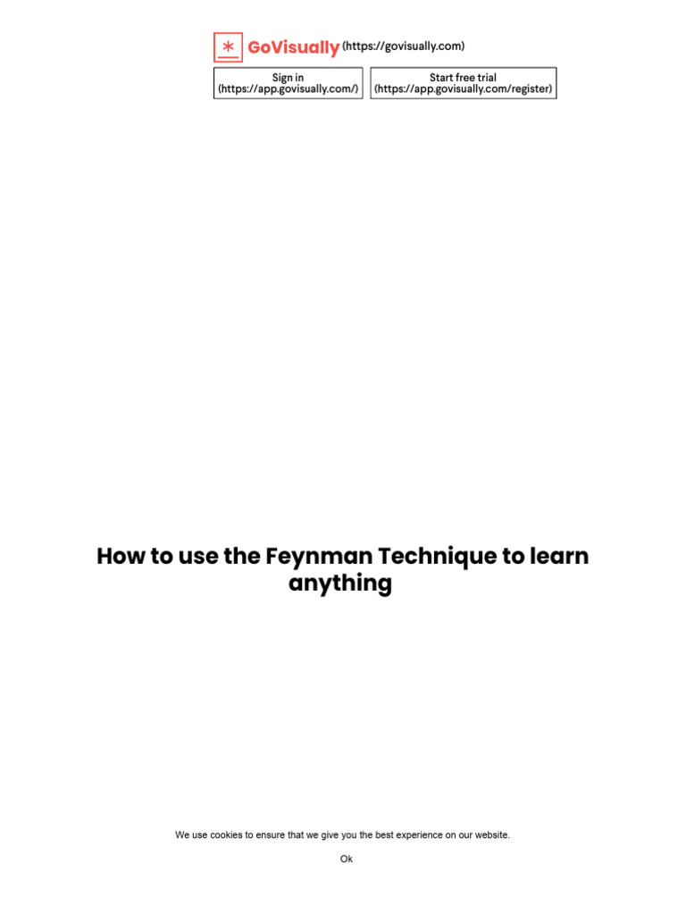 How To Use The Feynman Technique To Learn Anything - GoVisually | PDF ...