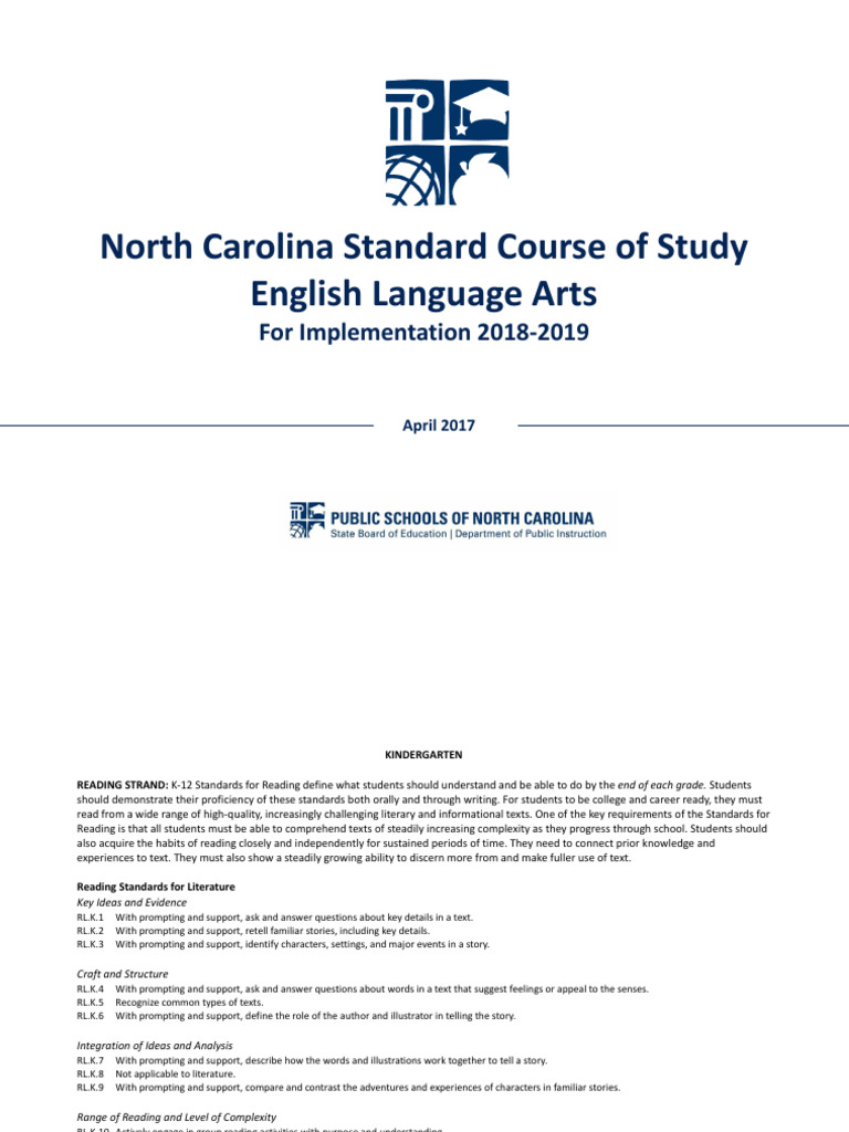 ELA NC Standards | PDF | Verb | Phonics