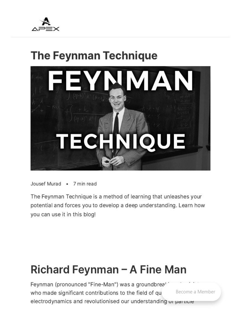 Mastering the Feynman Technique | PDF | Richard Feynman | Knowledge