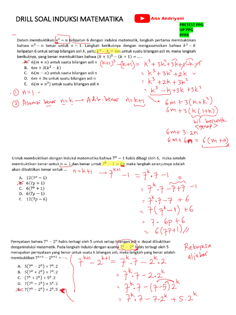 7 Drill Soal Induksi Matematika | PDF