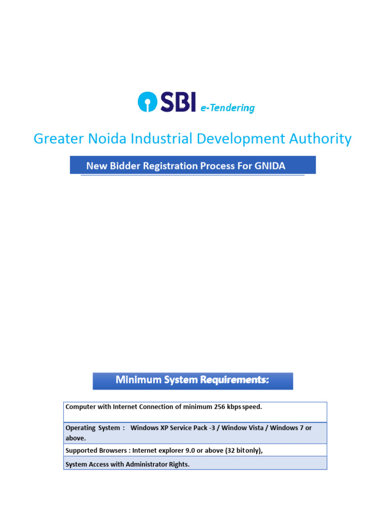 GNIDA - Bidder Registration Process | PDF
