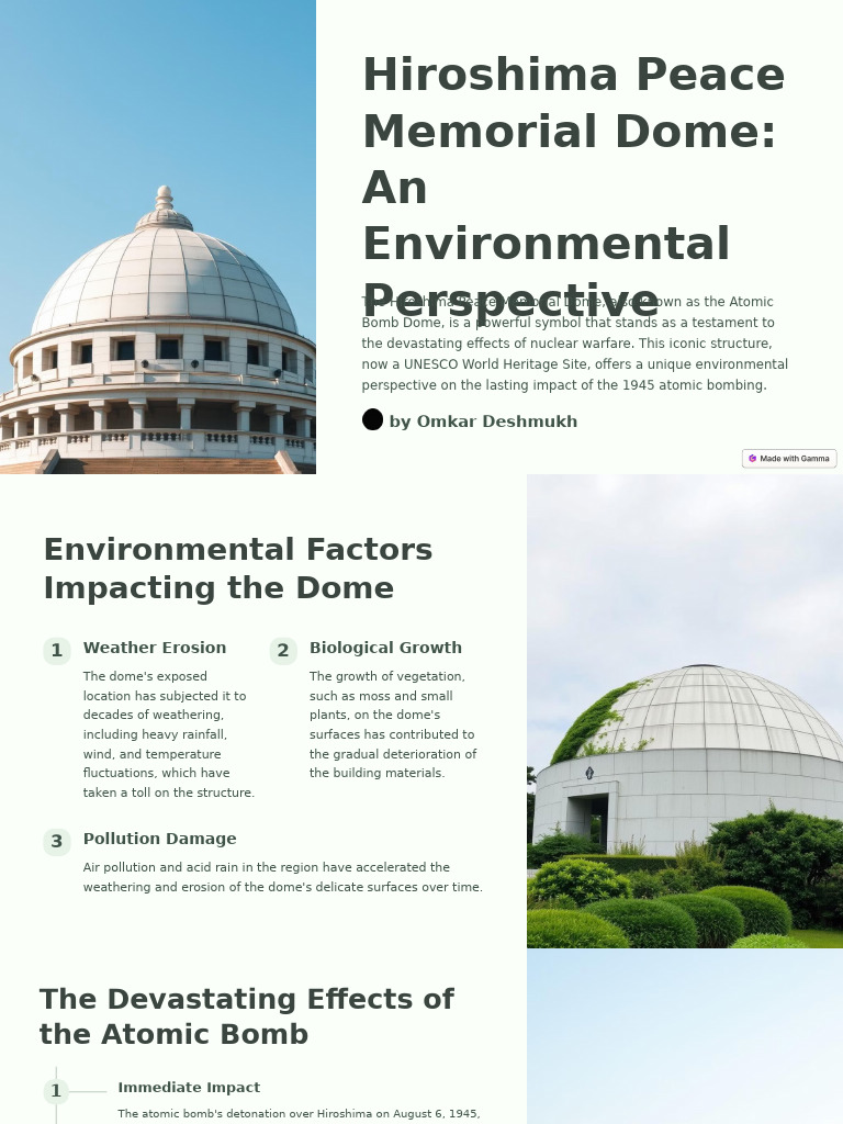 Hiroshima Peace Memorial Dome An Environmental Perspective | PDF ...