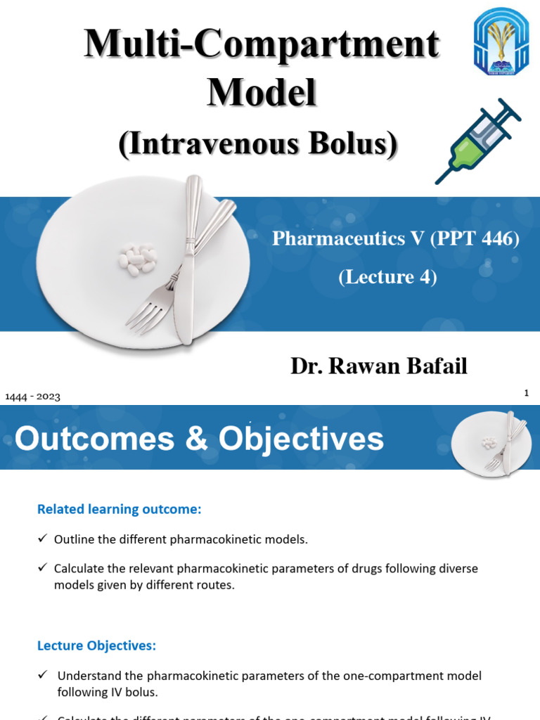 Multi-Compartment Model-Intravenous Bolus (Lecture 4) | PDF ...