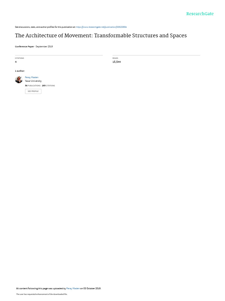 The Architecture of Movement: Transformable Structures and Spaces | PDF | Bridge | Dome