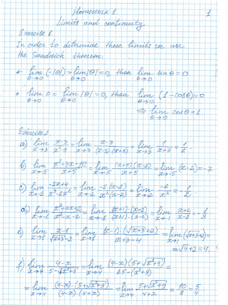 С.1 Limits - and - continuity - HW - 1 (correction) | PDF