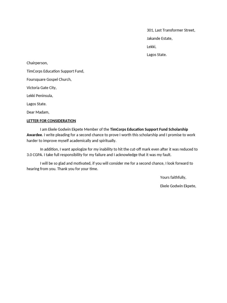 Letter of Appology | PDF