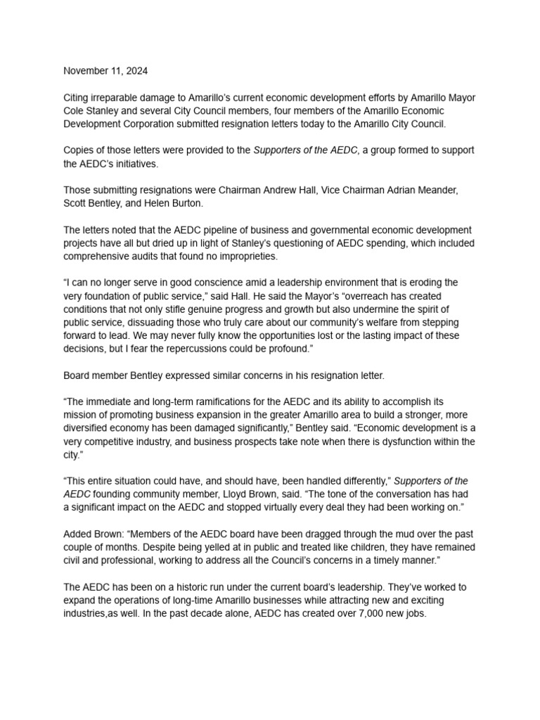 AEDC Statement | PDF