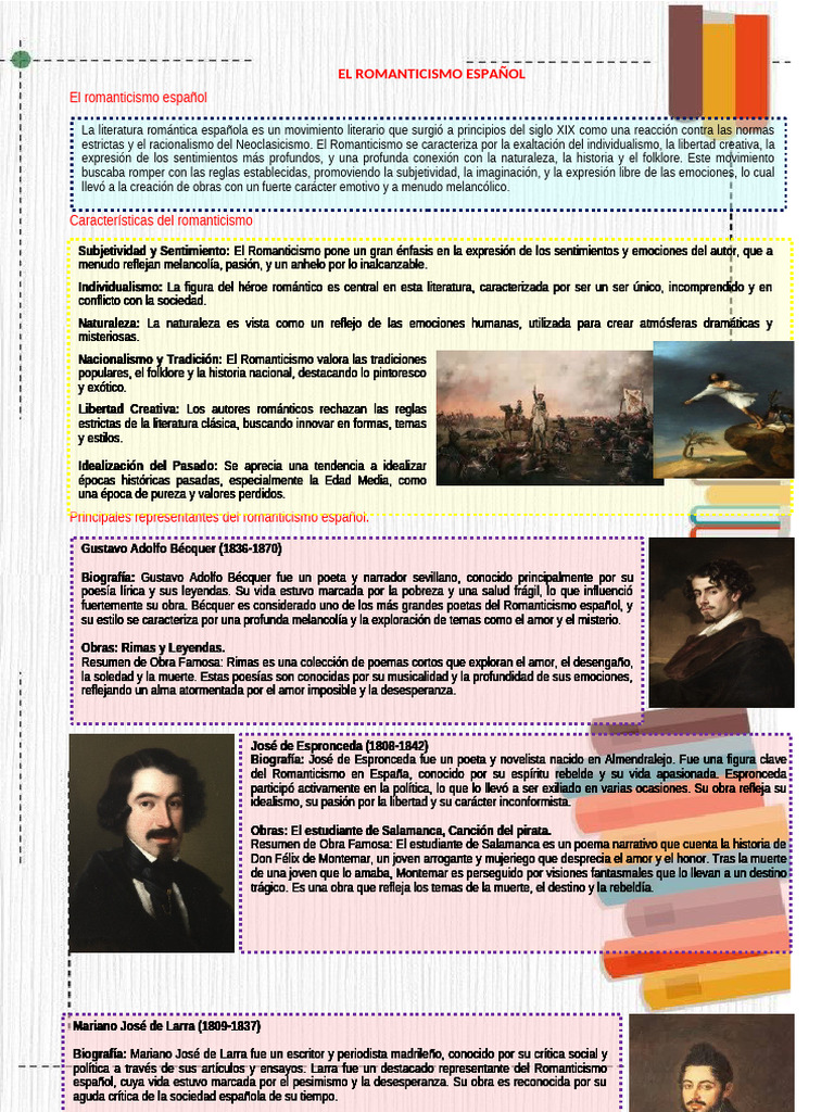 Representantes del Romanticismo Español | PDF | Romanticismo | Poesía