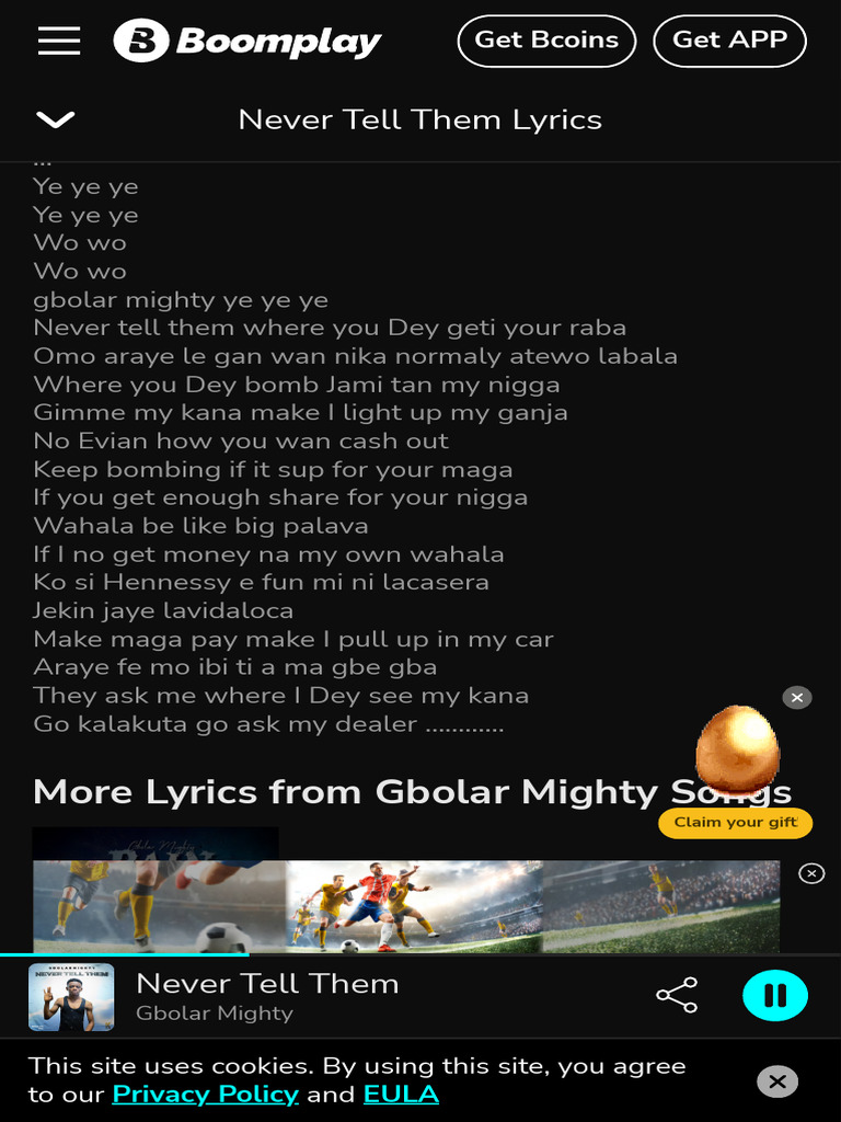 Gbolar Mighty Never Tell Them Lyrics Boomplay | PDF