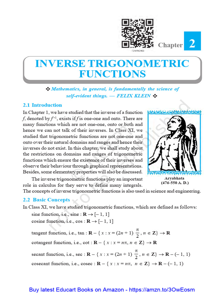 Ch-2 INVERSETRIGONOMETRIC | PDF | Trigonometric Functions | Function ...