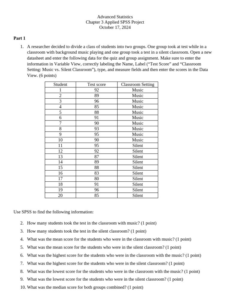 Chapter 3 Applied SPSS Project | PDF | Spss | Statistics