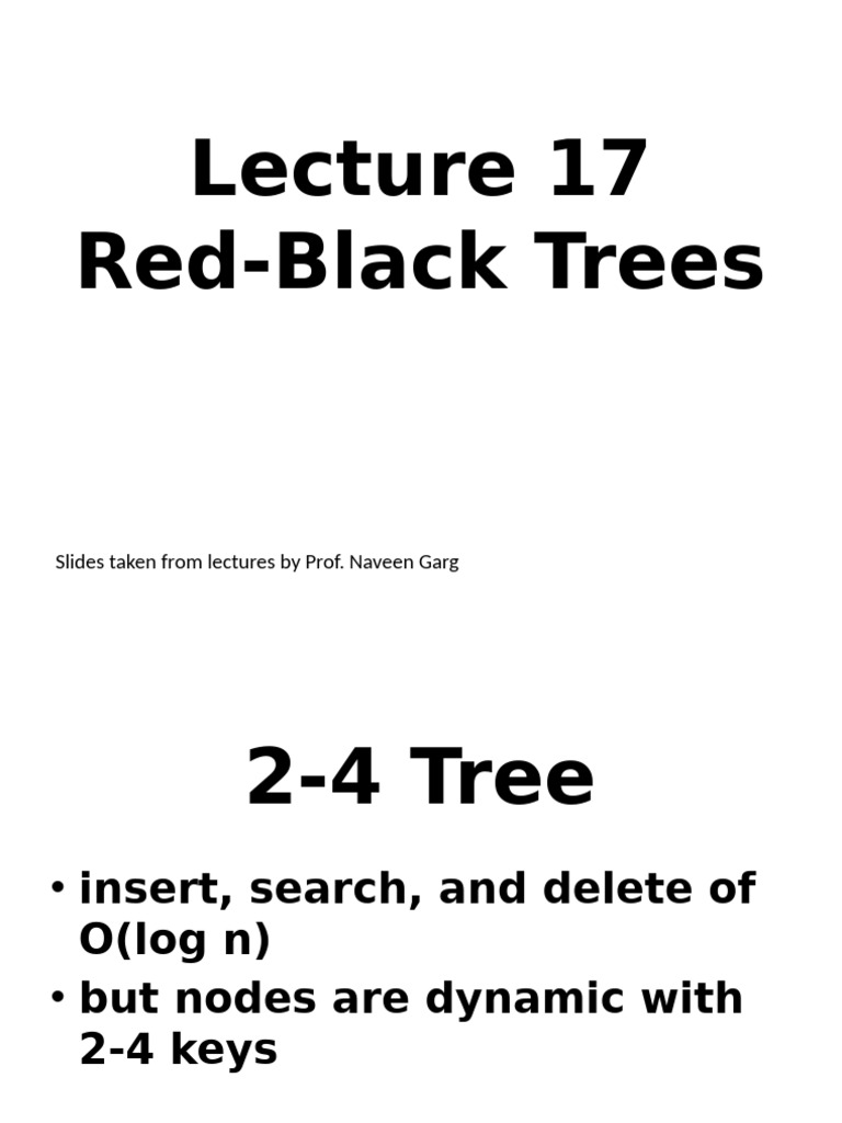 L17 Red Black Trees Clean | PDF | Algorithms And Data Structures