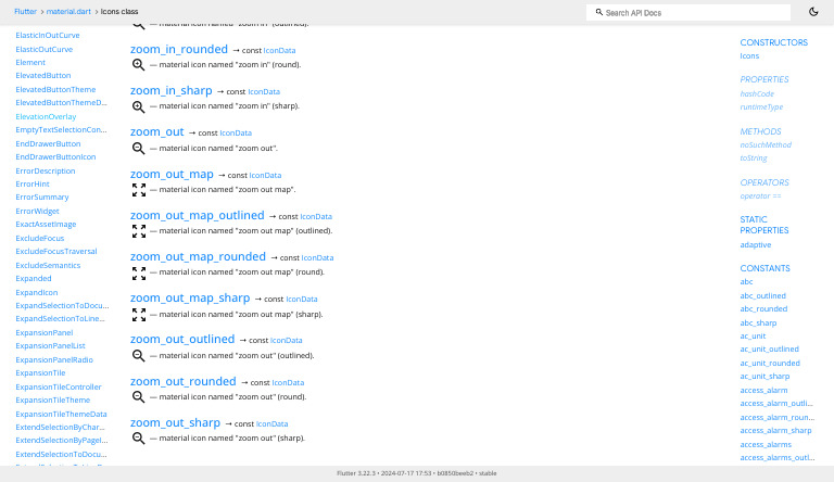 Icons Class - Material Library - Dart API | PDF | Computer Libraries | Computing