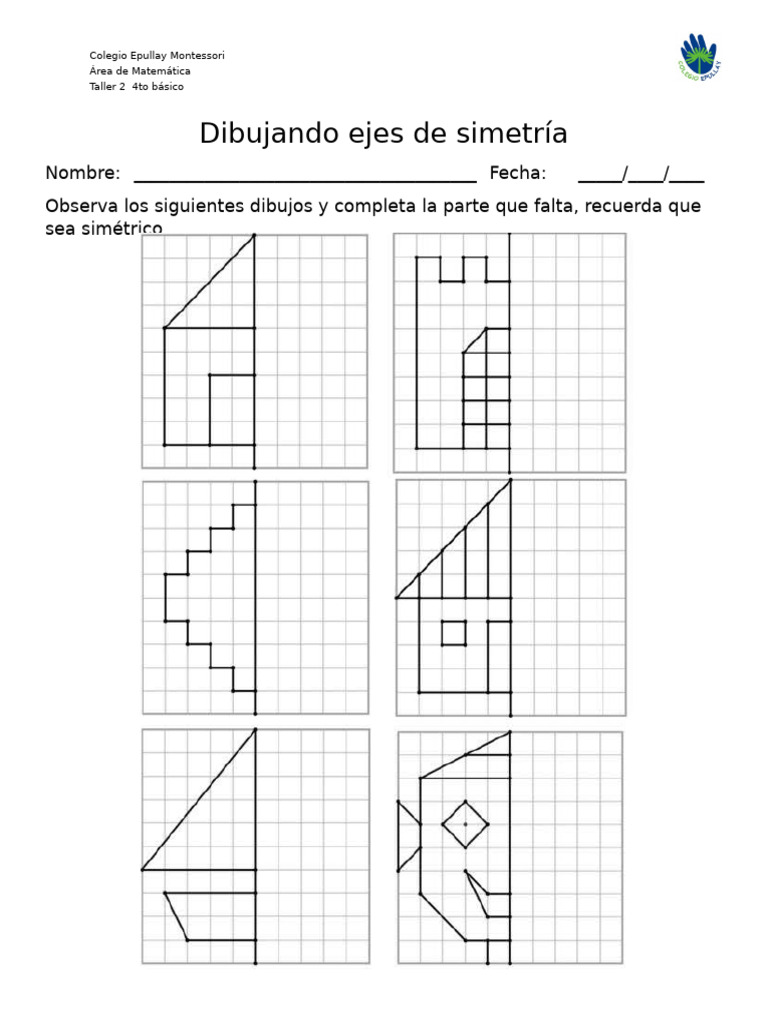 Dibujos para Practicar Ejes de Simetría | PDF