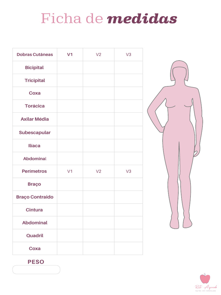 Documento A4 Ficha de Medidas Corporais Minimalista Azul e Laranja (1) | PDF
