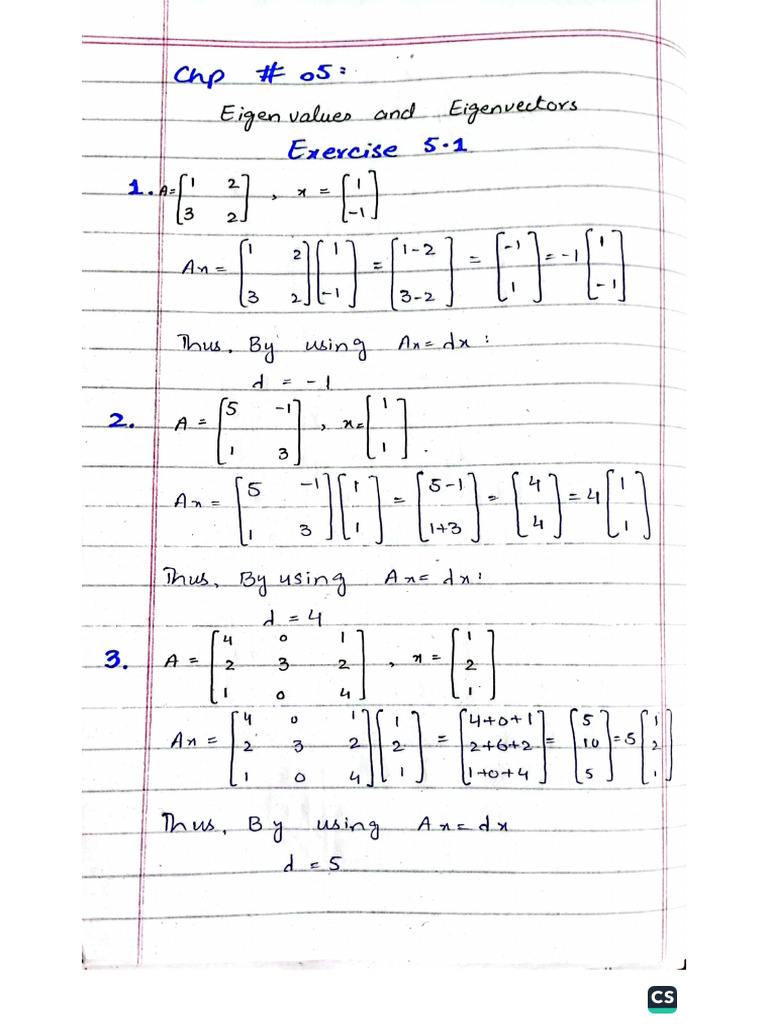 Ex 5.1 Linear Algebra | PDF