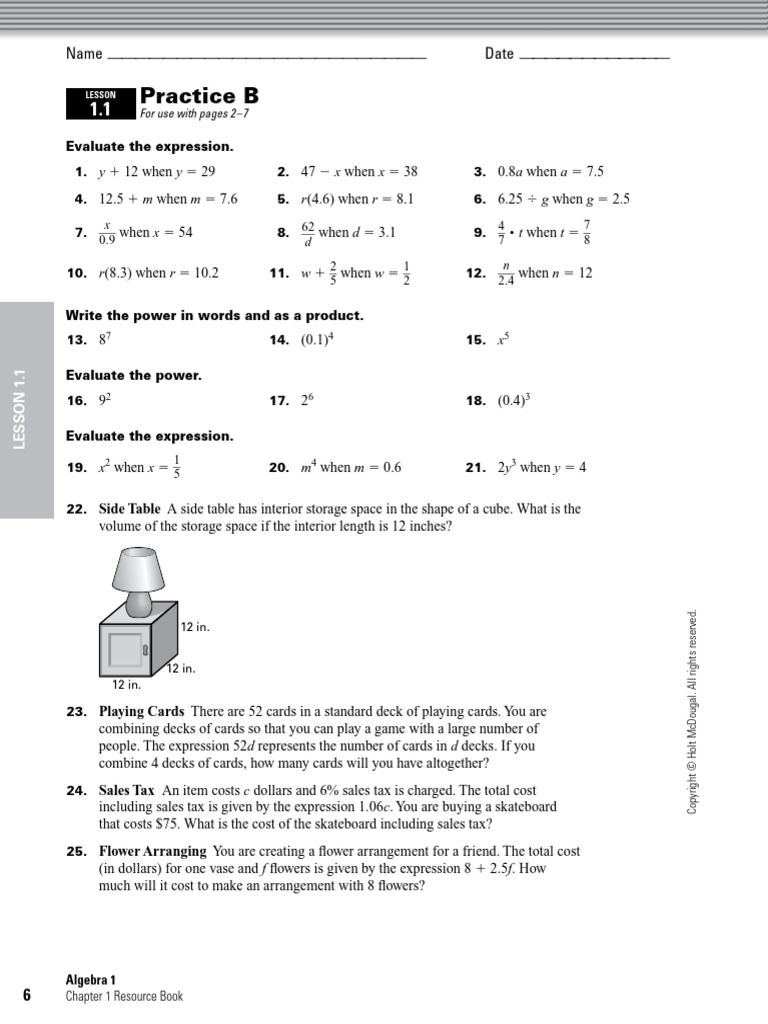 1.1 Practice B | PDF