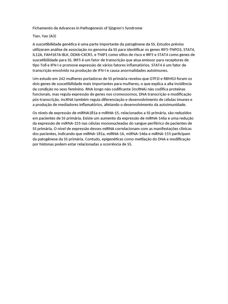 Avanços Na Patogenese Da SS | PDF | Ciências e Matemática