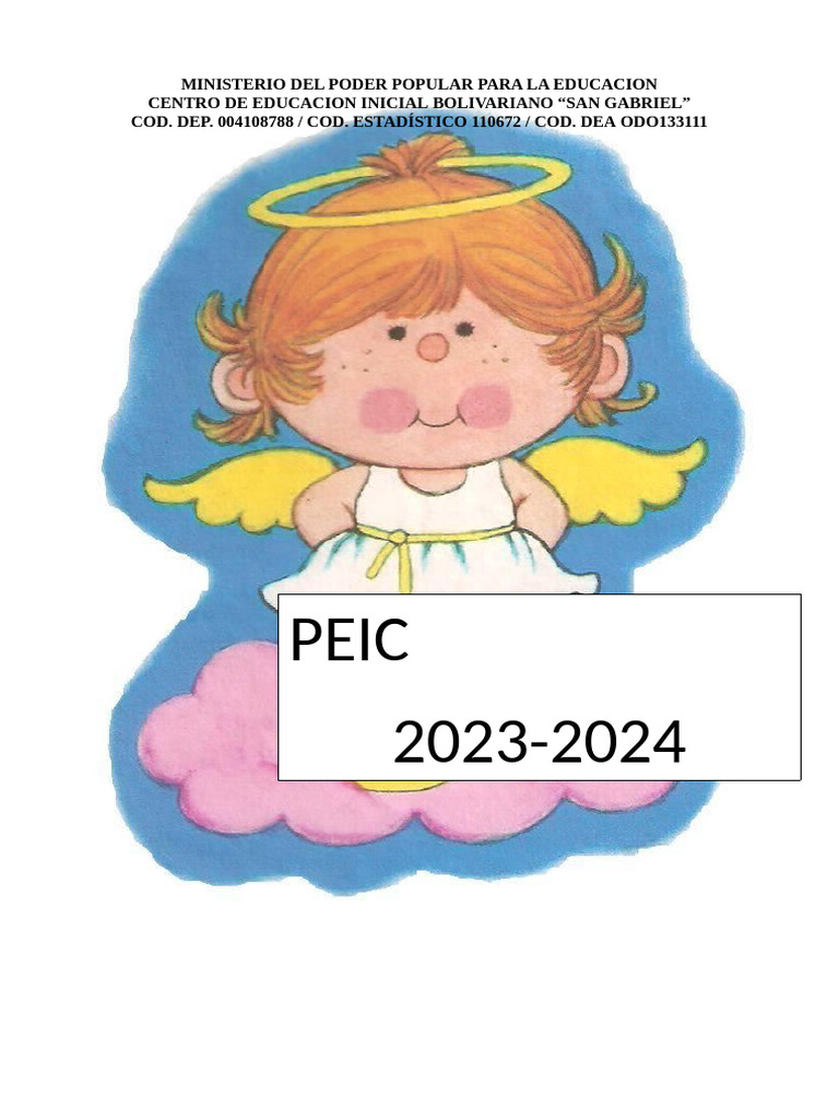 PEIC 2023 2024 Actualizado | PDF | Educación de la primera infancia