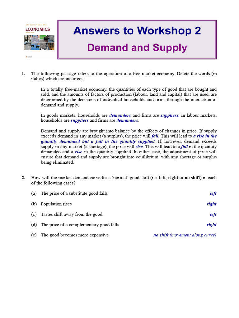 Free-Market Economy Dynamics Explained | PDF | Supply And Demand ...