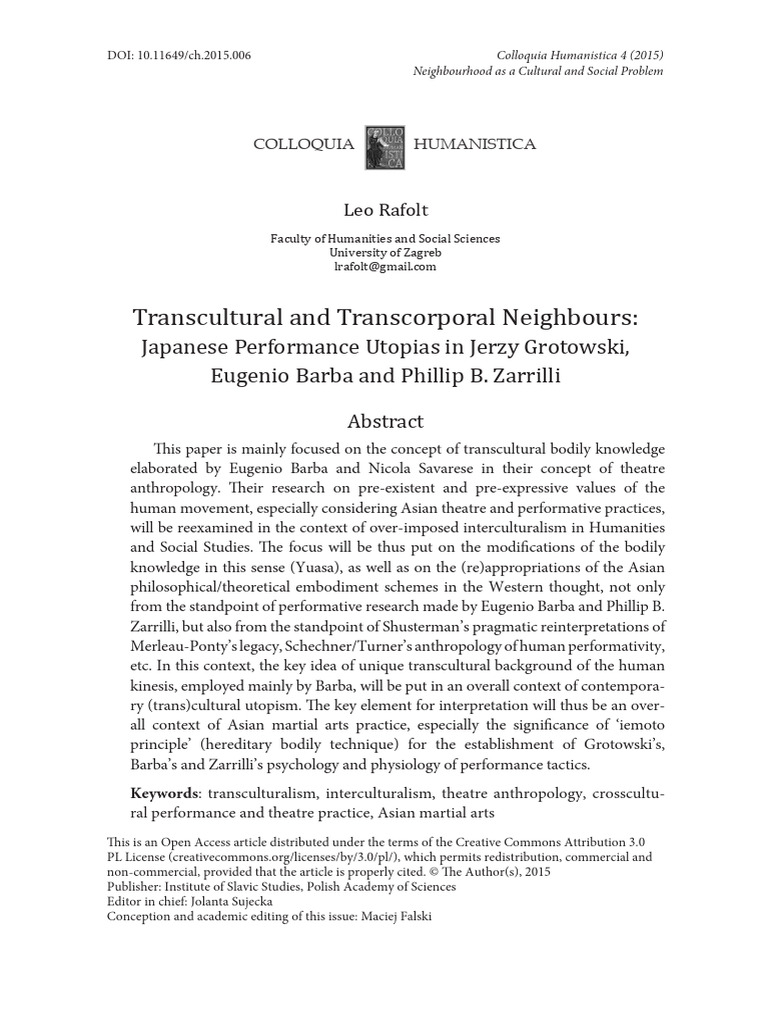 Transcultural and Transcorporal Neighbors Japanese | PDF | Aikido | Rituals