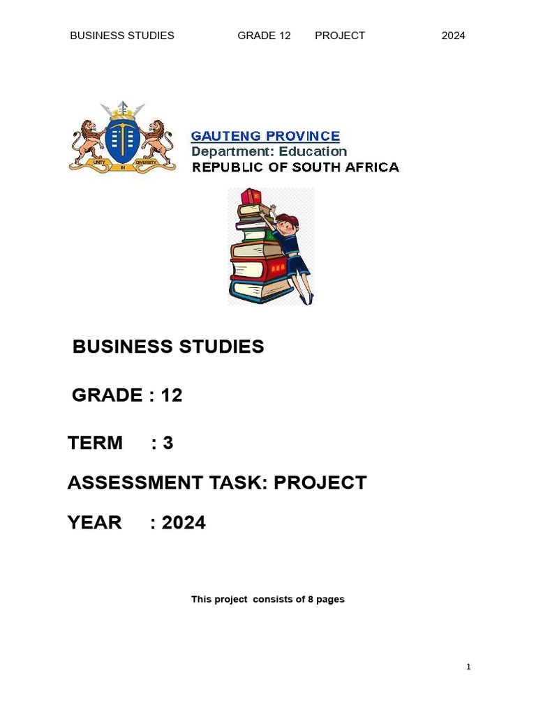 Grade 12 Business Studies Project 2024 | PDF | Occupational Safety And ...