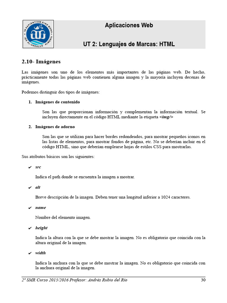 Lenguajes de Marcas - HTML Vol. V | PDF | Hipervínculo | HTML