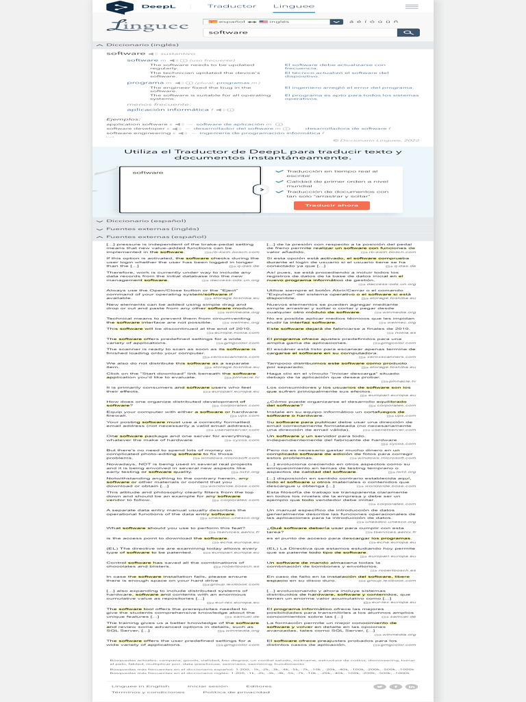 Software - Traducción Al Español - Linguee | PDF | Software | Informática