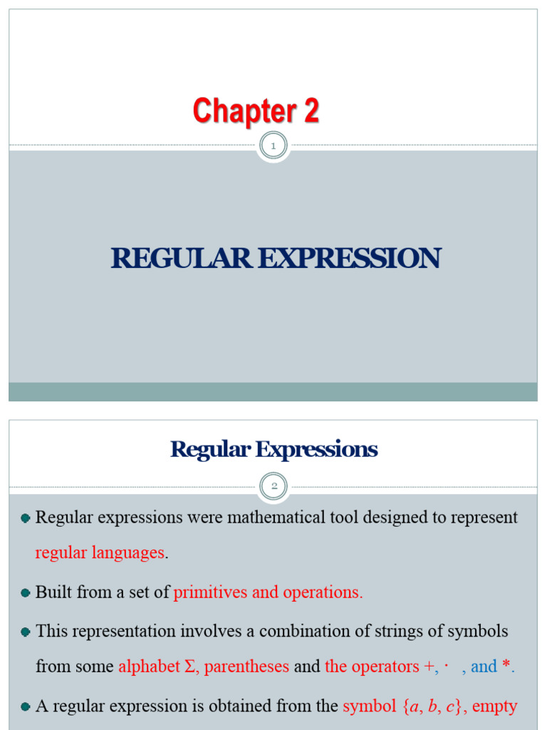 Chapter 2 REGULAR EXPRESSION | PDF | Regular Expression | Formalism (Deductive)
