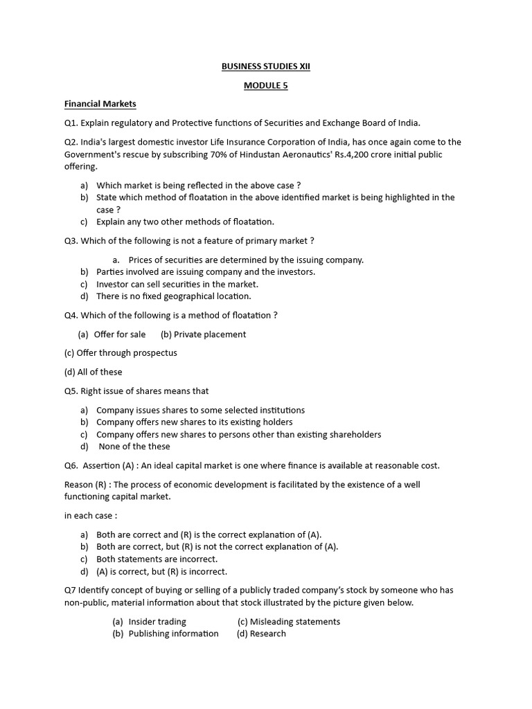 Module 5 Business Studies Xii | PDF | Equity (Finance) | Capital Structure