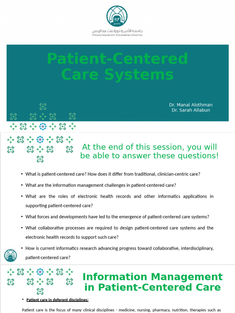 Patient-Centered Care Systems | PDF | Health Care | Information