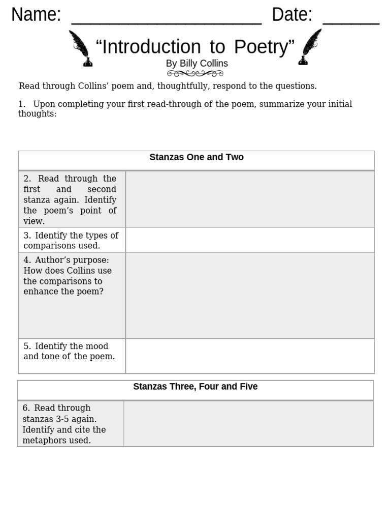 Introduction To Poetry Analysis-1 | PDF