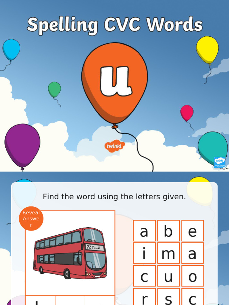 CVC Words U Spelling Powerpoint | PDF