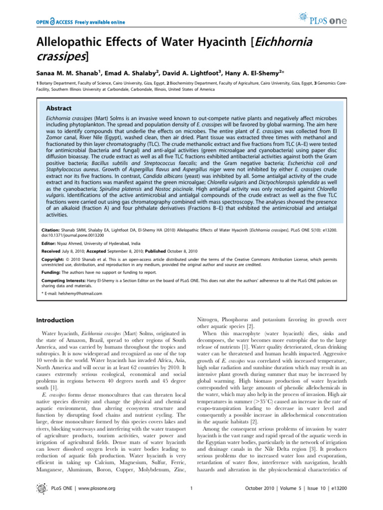 All Elo Pathic Effects of Water Hyacinth | PDF | Science & Mathematics
