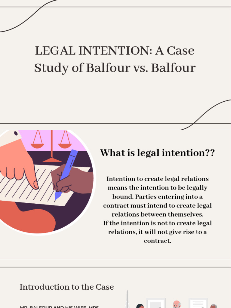 Balfour vs. Balfour: Legal Intention Explained | PDF | Law