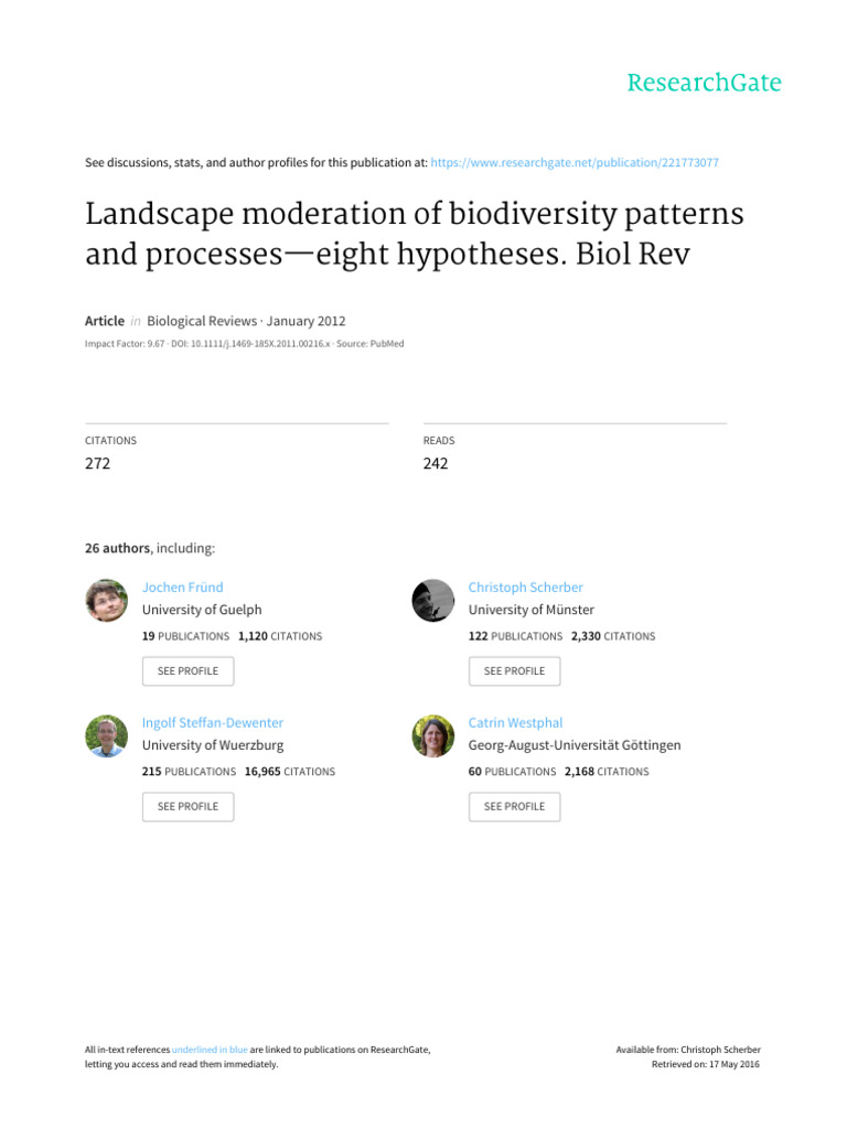 Fahrig | PDF | Biodiversity | Ecology