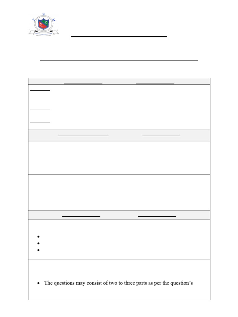 Grade 4 Exam Paper Pattern 2023-24 | PDF | Mathematics