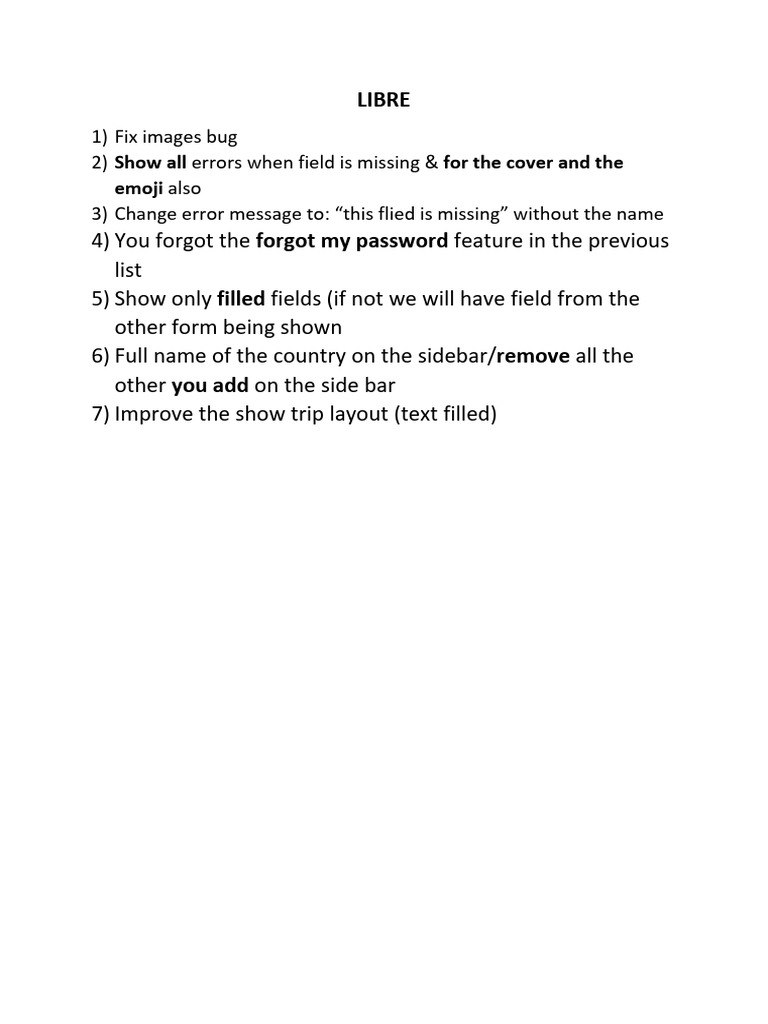 Libre Document Bug Fixes and Improvements | PDF | Computers