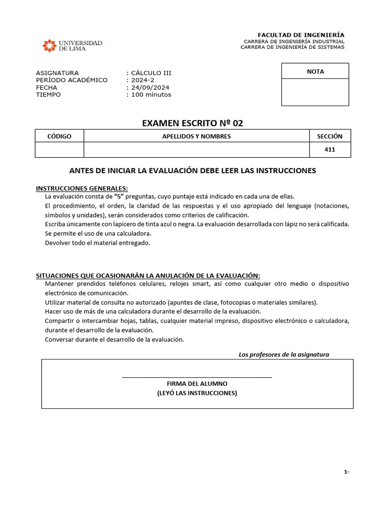 EE2 - 411 - Solucion y Criterio | PDF | Ecuaciones | Objetos matemáticos