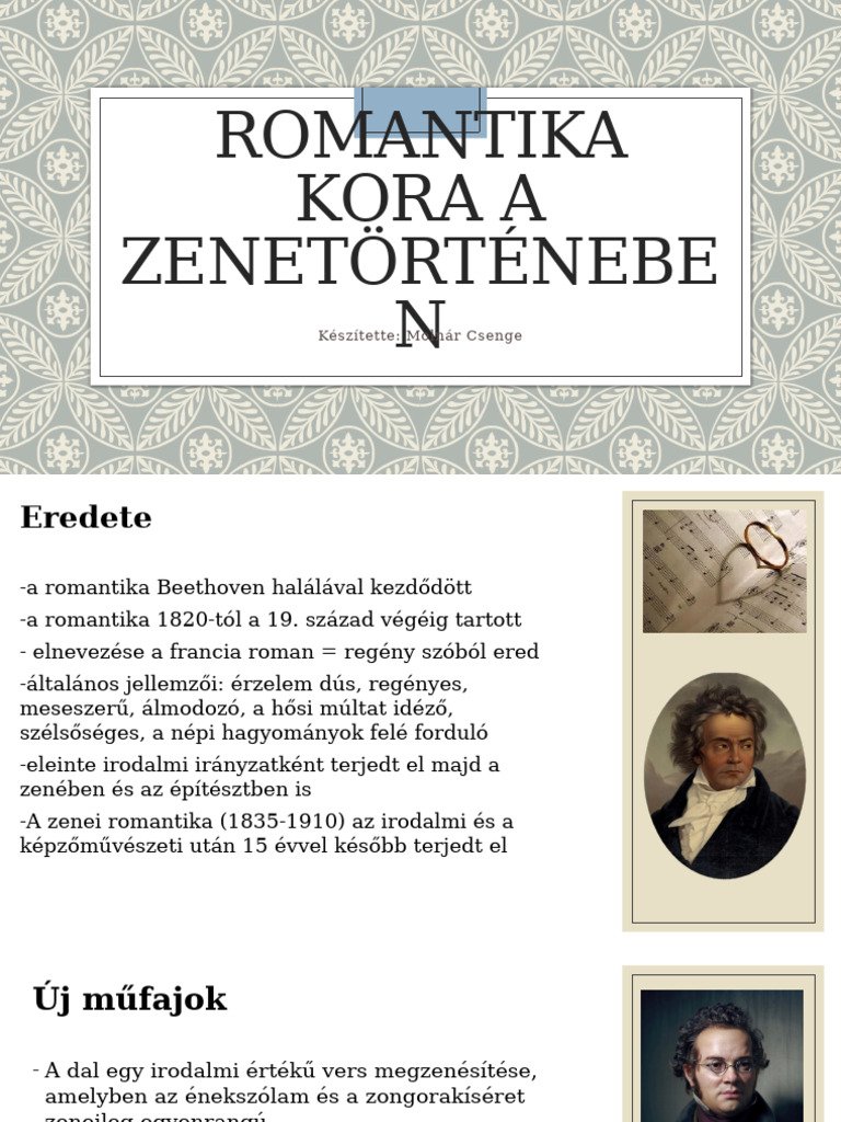 Romantika Kora A Zenetörténeben | PDF