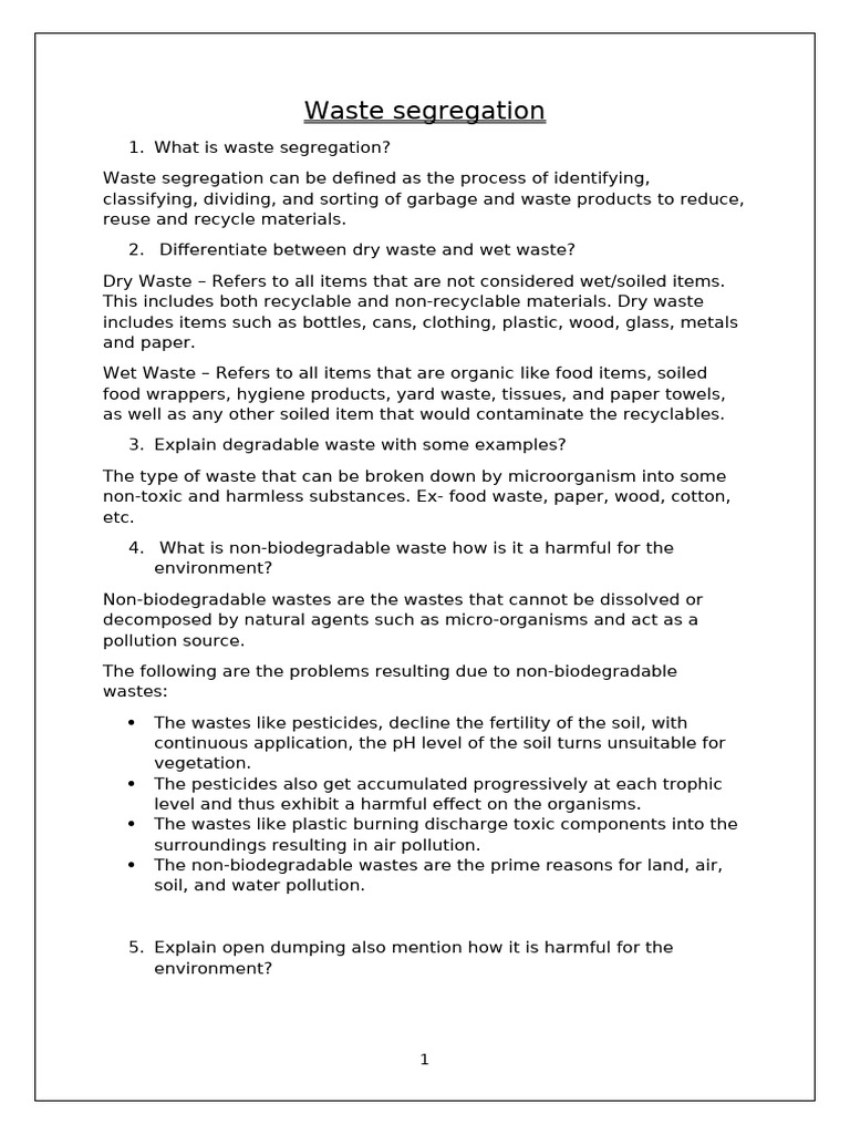 Waste segregation | PDF | Compost | Waste