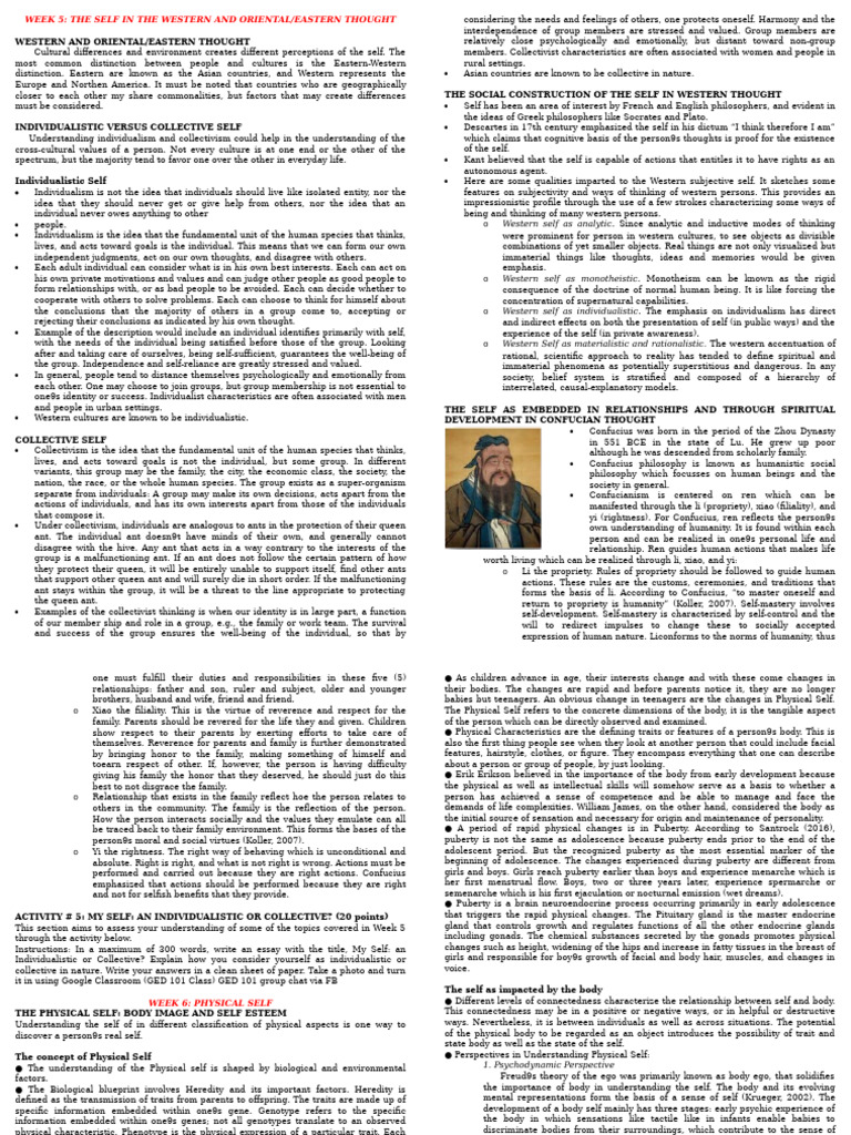 UTS Reviewer Week 5 8 | PDF | Thought | Individualism